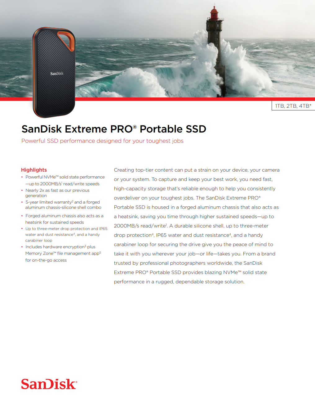 SanDisk 1TB I 2TB I 4TB Extreme PRO Portable External SSD - Up to ...