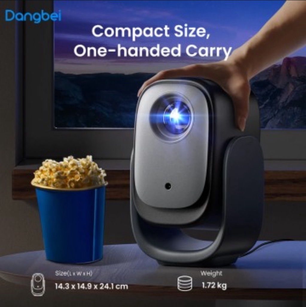 Dangbei N2 Mini 2025 with Gimbal Stand, HD1080p Smart Projector c/w ...