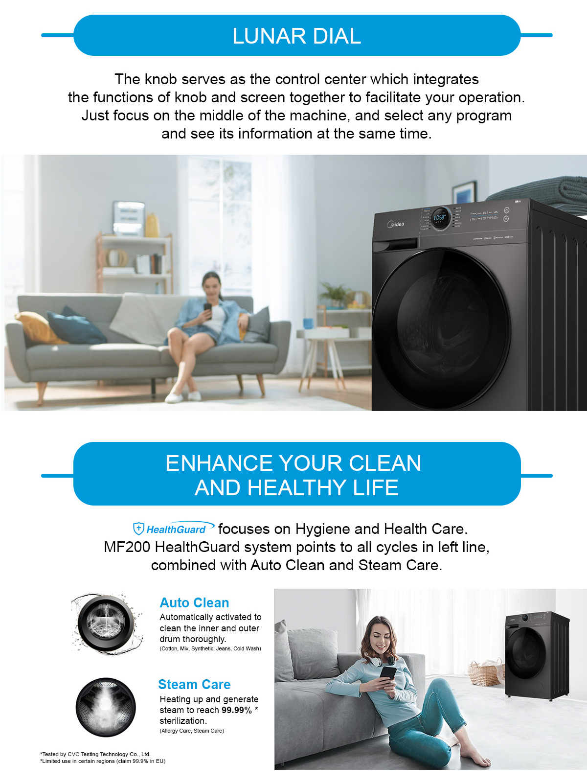 Midea MF200W85BT Front Load Washer 8.5 KG | Shopee Singapore