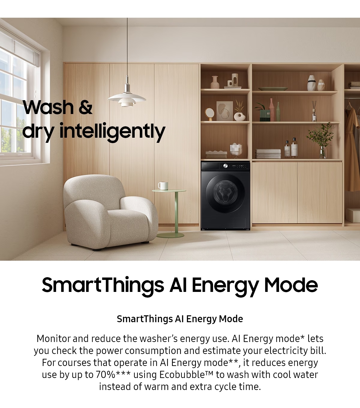[Climate Voucher Eligible] Samsung WD11DB8B85GHSP Bespoke AI Ecobubble ...