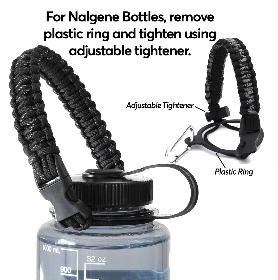 [SG] Strap Paracord Thermal Bottle Handle Carry for Nalgene Hydroflask ...