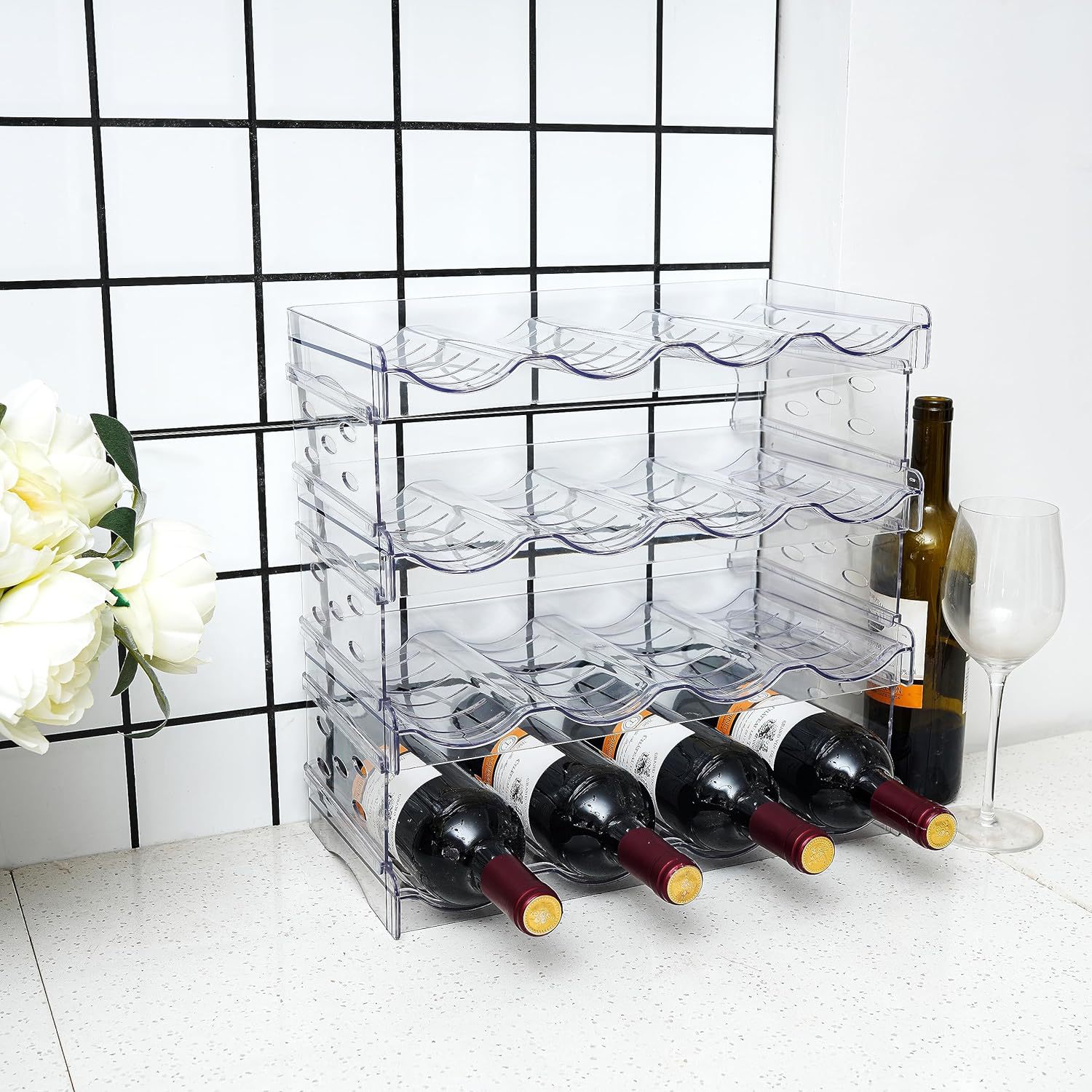 Specool® Stackable Multi-layer Wine Rack Beverage Water Bottle Storage ...
