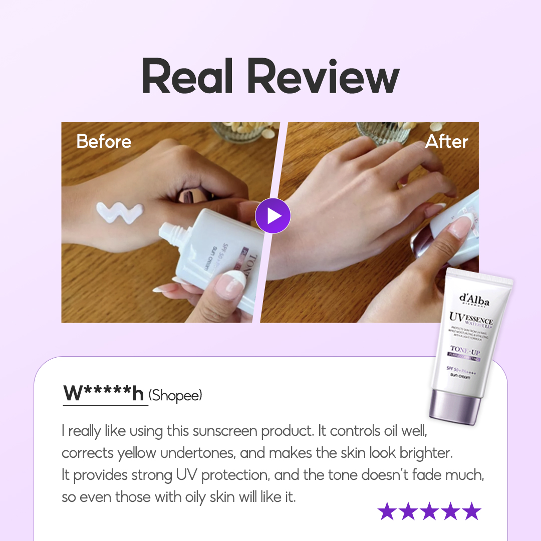 [D'ALBA OFFICIAL] Waterfull Purple Tone-up Sunscreen 50ml, Vegan, SPF ...