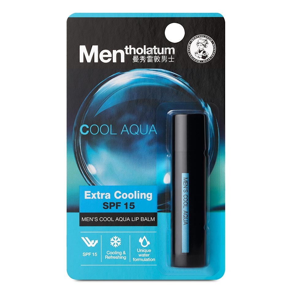 Mentholatum Lipice for Men's Cool Aqua Lipbalm Extra Cooling SPF15 3.5g ...