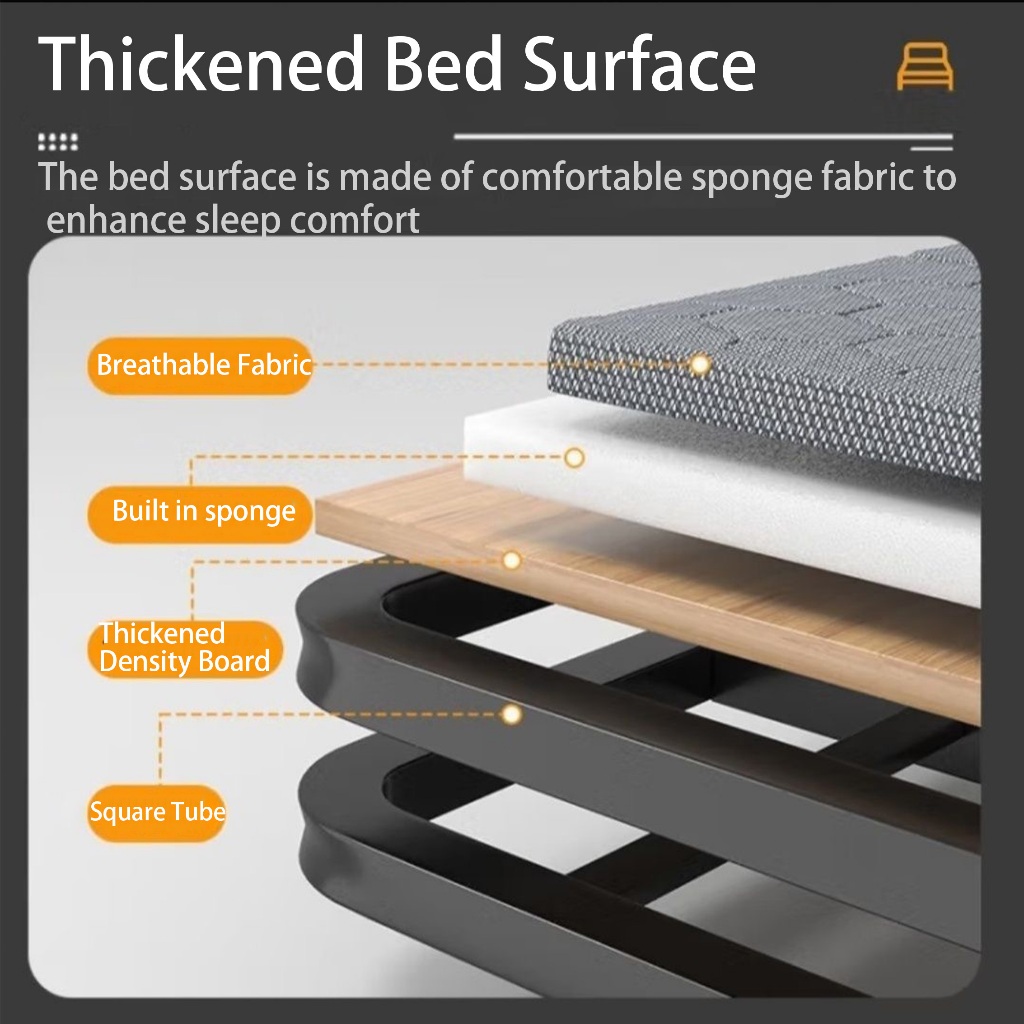 Simple Folding bed for lunch break Foldable Single Sofa Bed Portable ...