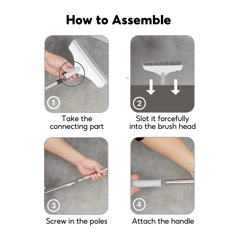 [SG STOCK] 3 in 1 Bathroom Grout Cleaning Floor Brush Long Handle ...