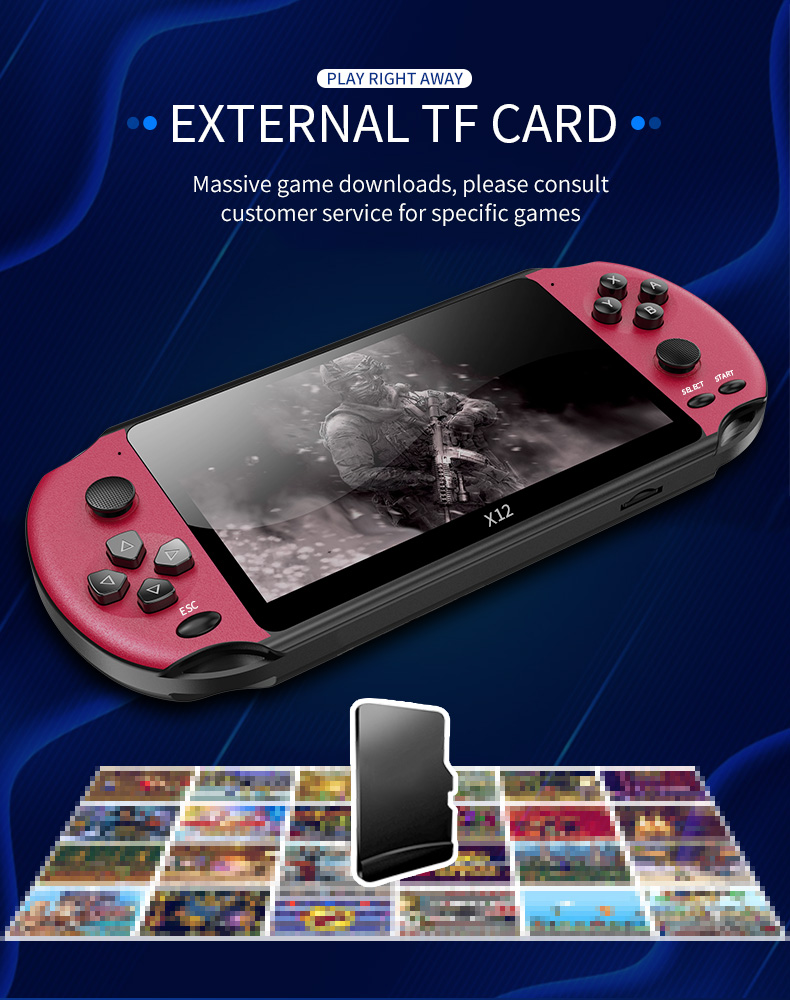 X12 PSP handheld game GBA 5.1 inch player 3000 game console supports ...