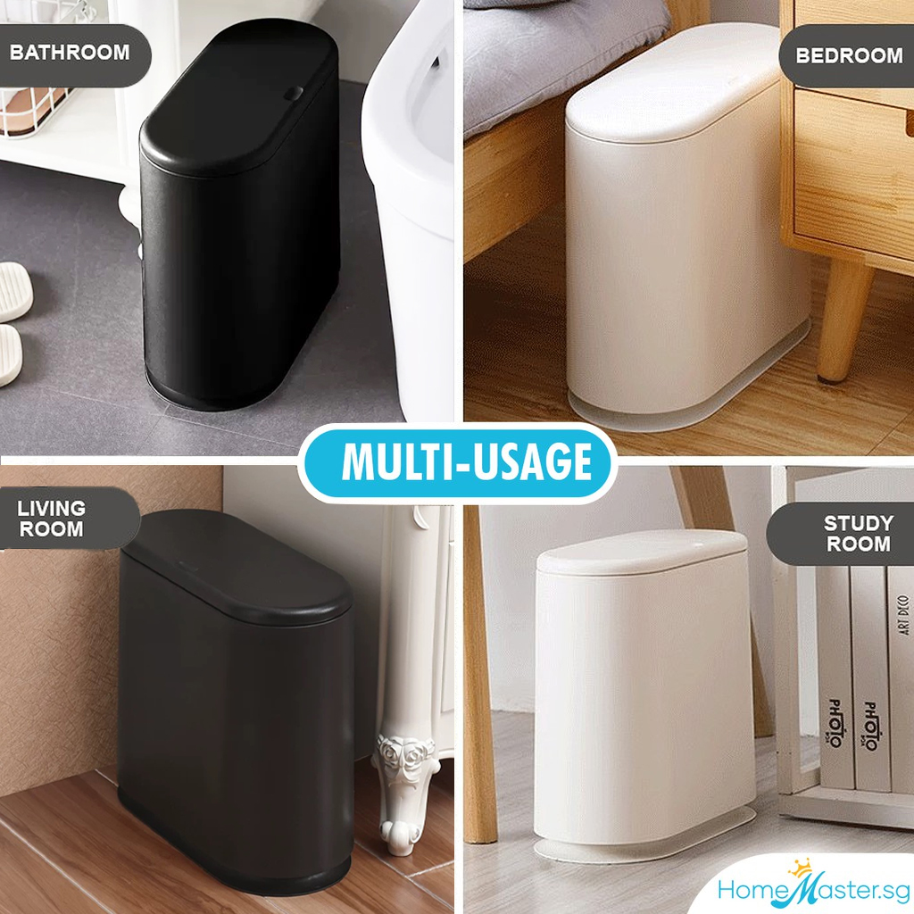 [SG Ready Stock] Japan Style Dustbin Simple Bathroom Kitchen Hand Press ...