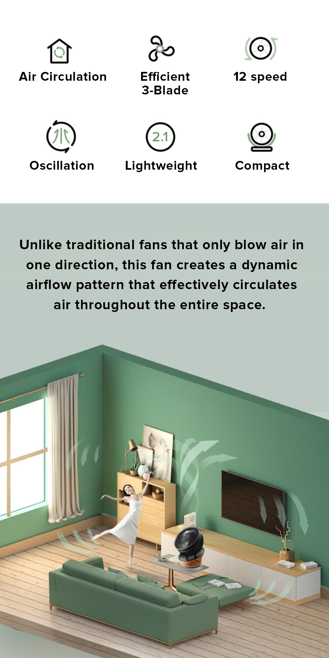 Cornell 10 Inch DC High Velocity Air Circulator Fan with Remote Control ...