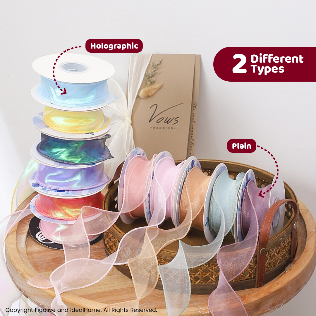 [SG Stock] 4cm wide Fish Tail Ribbon 9M per roll Organza Translucent ...