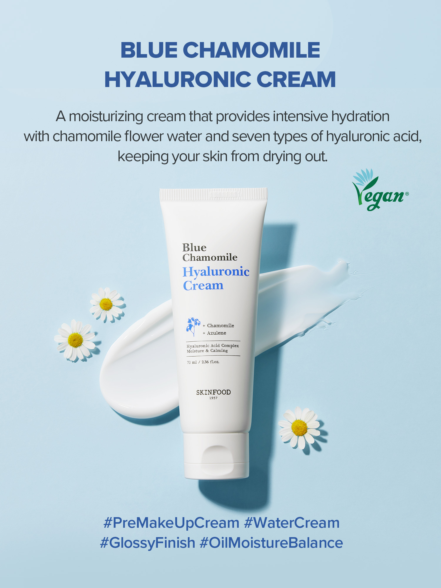 [SKINFOOD Official] Blue Chamomile Hyaluronic Cream 70ml | Shopee Singapore
