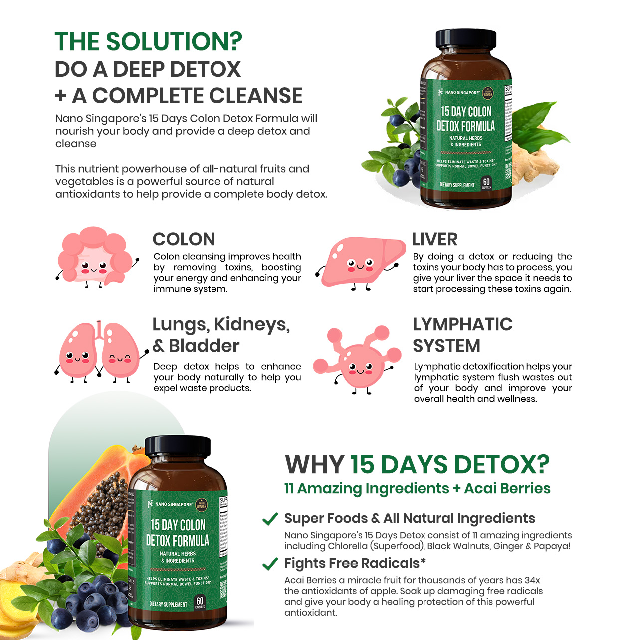 Detox [Ultimate 15 Days Colon Detox Enzyme] with Acai Berry Inulin ...