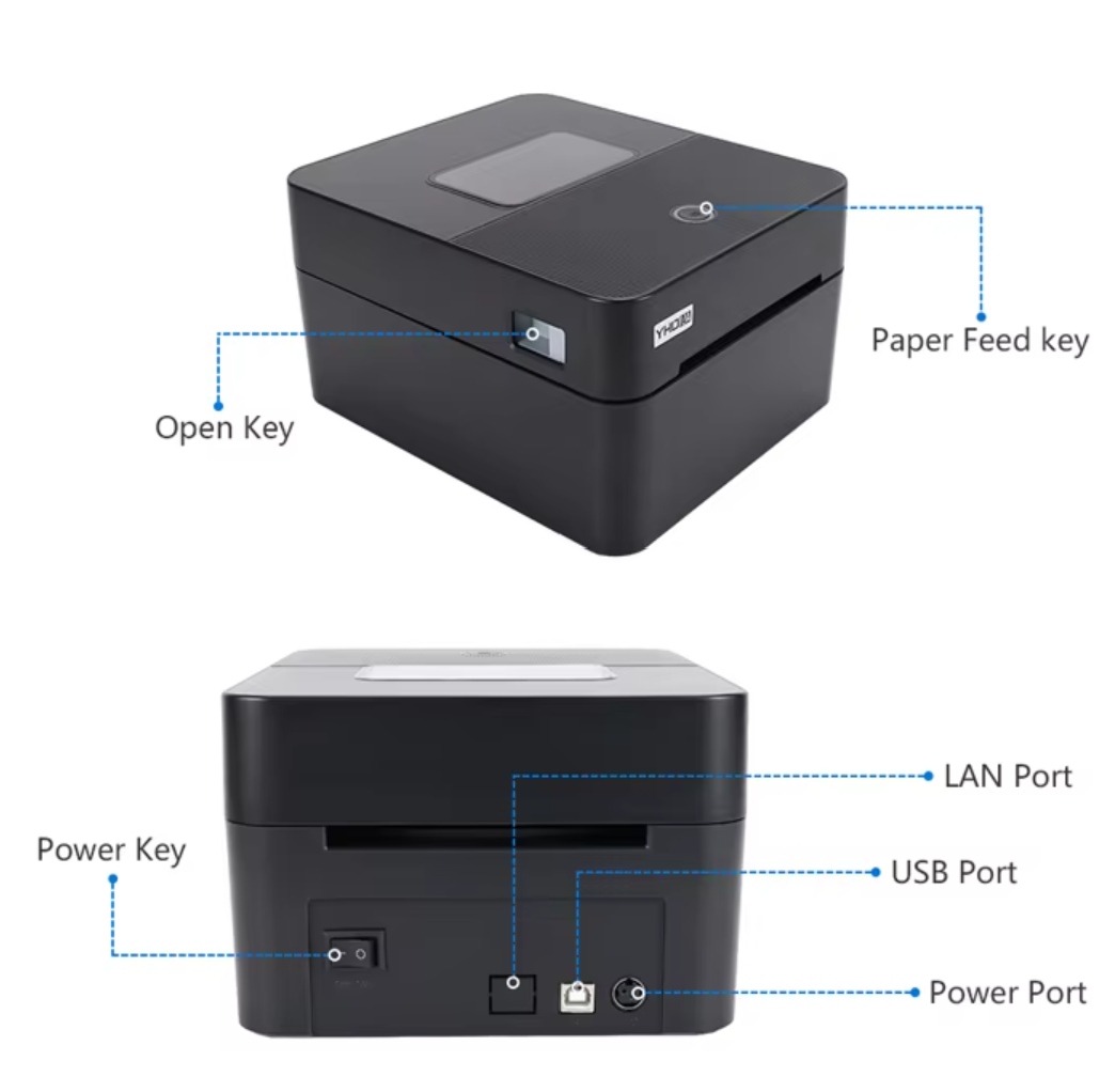 Zlabel USB Bluetooth 4x6" 100X150mm Thermal Label Printer for Waybill ...