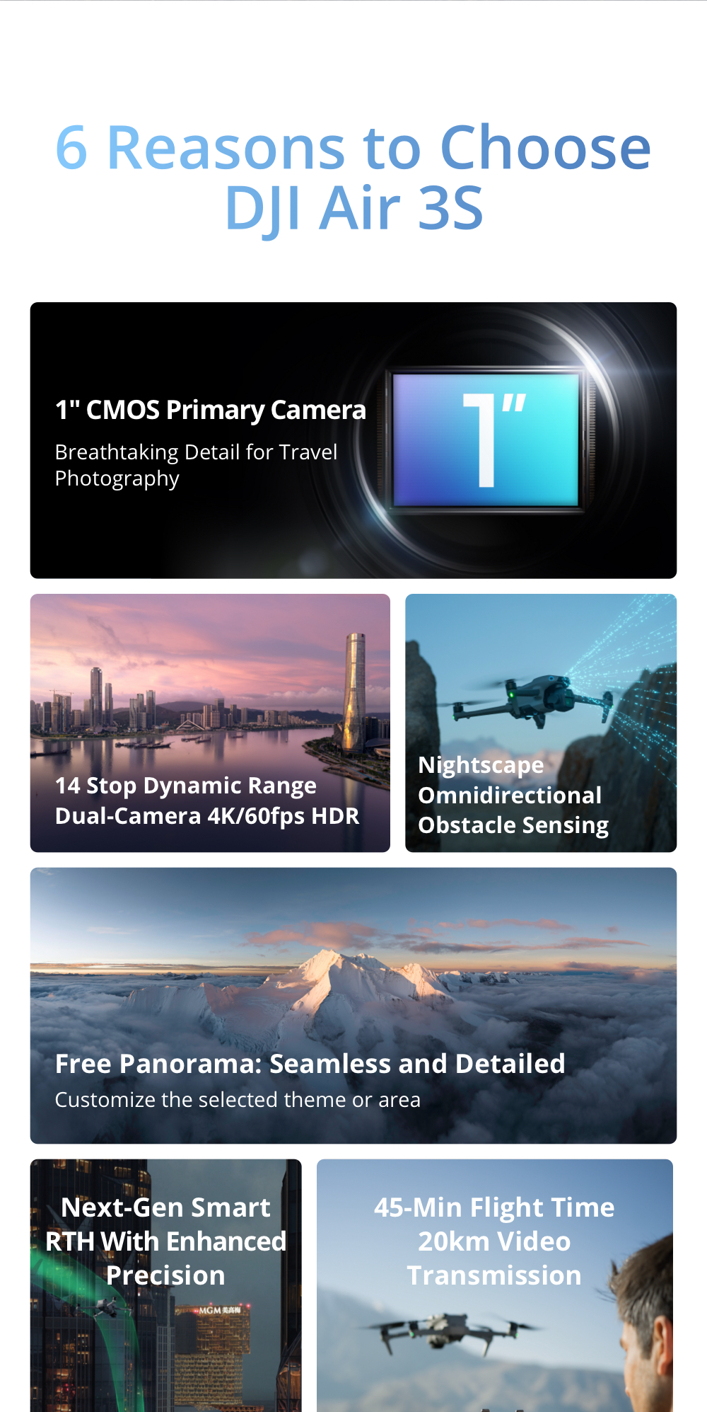 DJI Air 3S - Camera Drone | 1" CMOS Sensor | Next-Gen Smart RTH ...