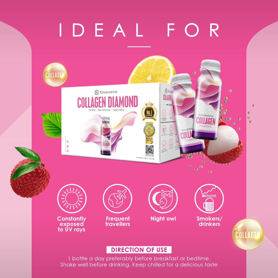 [60 Bottles] Kinohimitsu Collagen Diamond 5300mg Inner Beauty ...