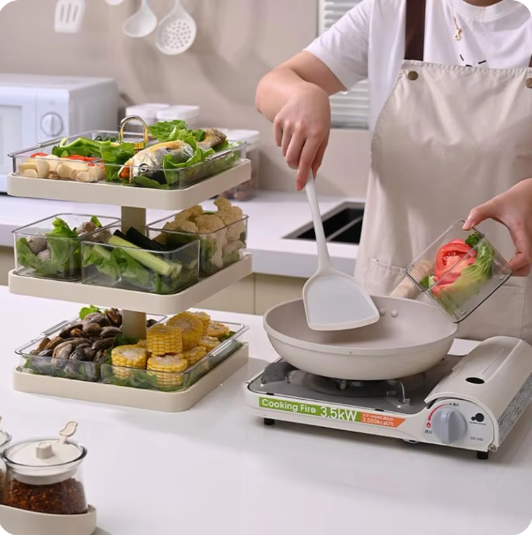 Rotating Snack Serving Tray Various Grid Design Removable Serving ...