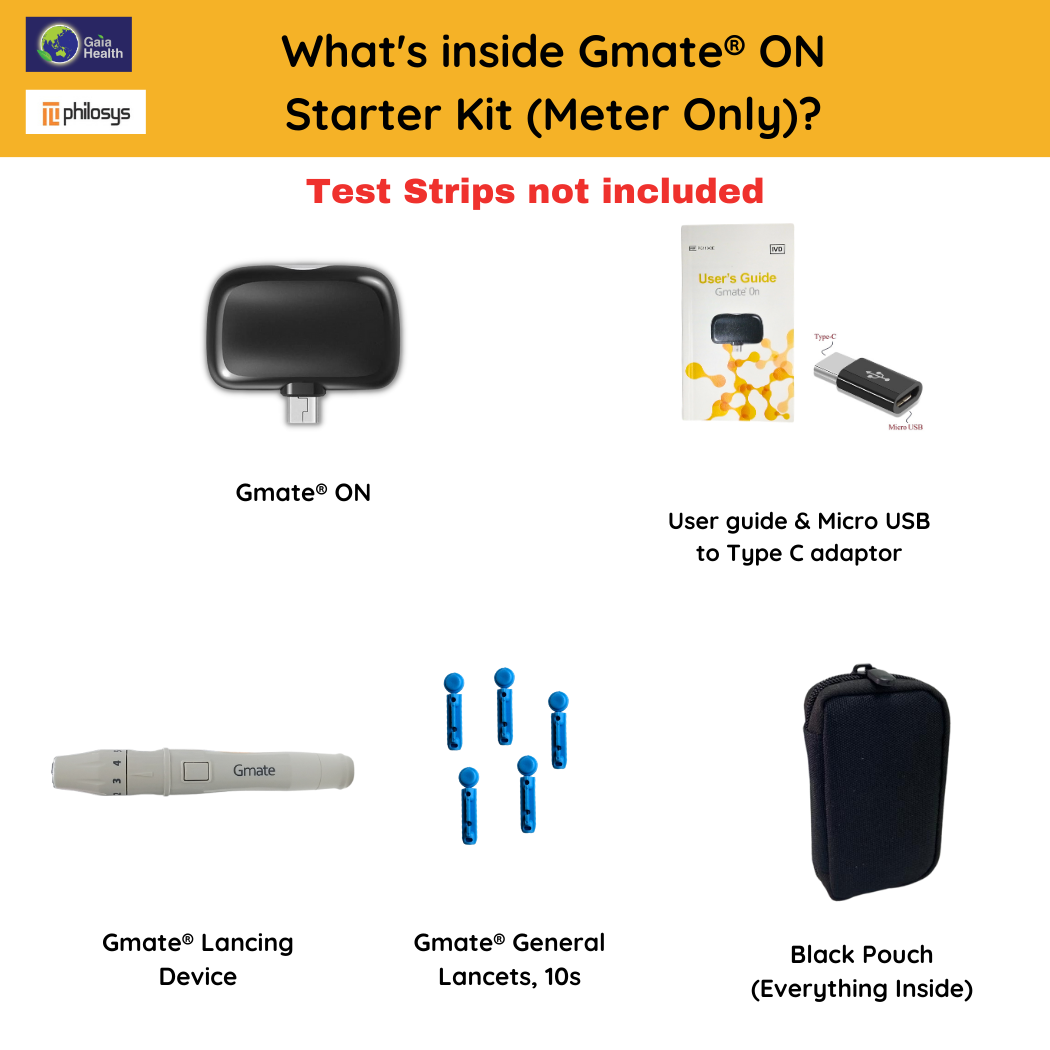 Gmate® ON Blood Glucose Meter Starter Kit (Gmate® Blood Glucose Test ...