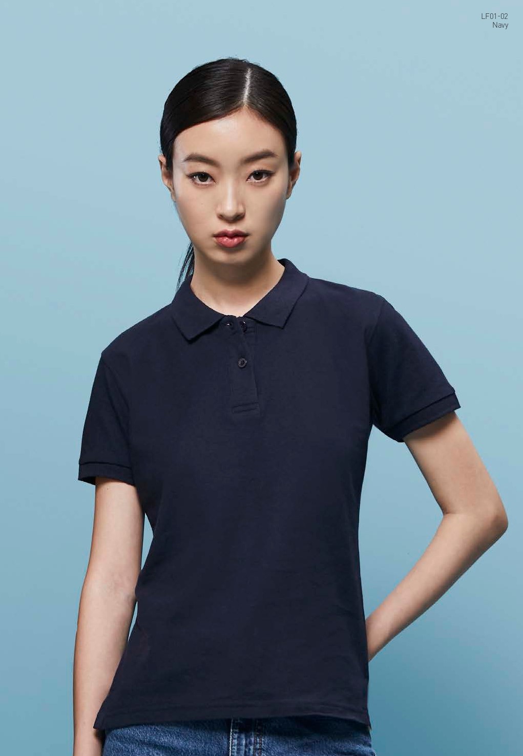 LEFONSE Plain Polo T Shirt Female Cutting Honeycomb Thick Polo T-shirt ...
