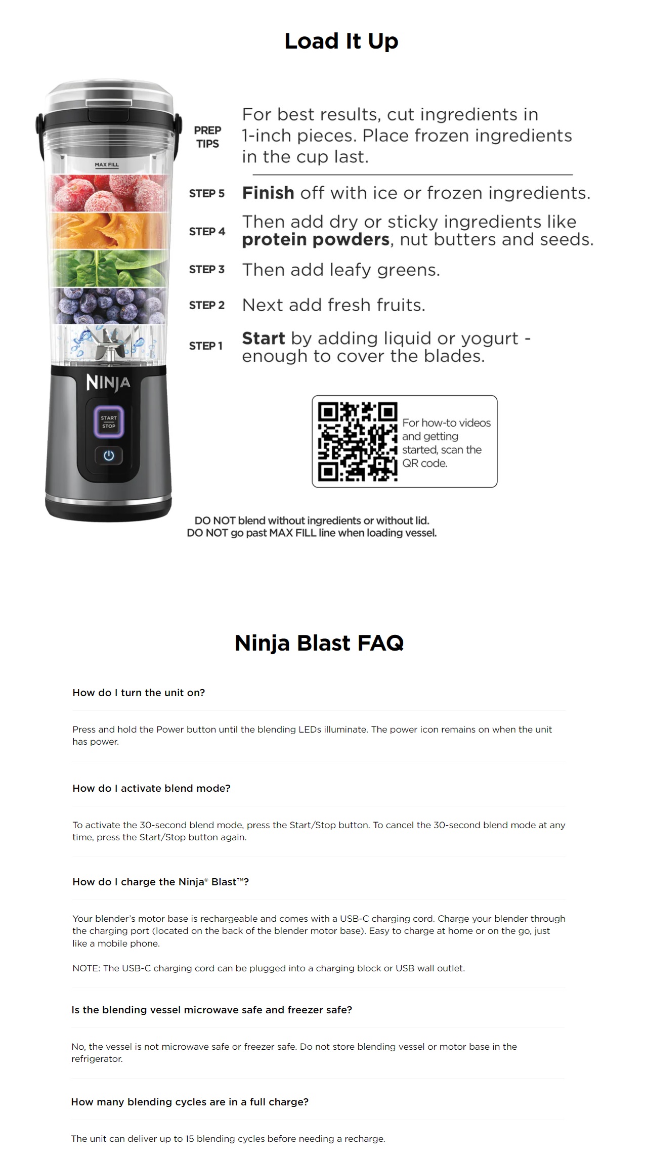 Ninja BC151SM Blast Portable Blender, 530ml, Rechargeable with USB-C ...