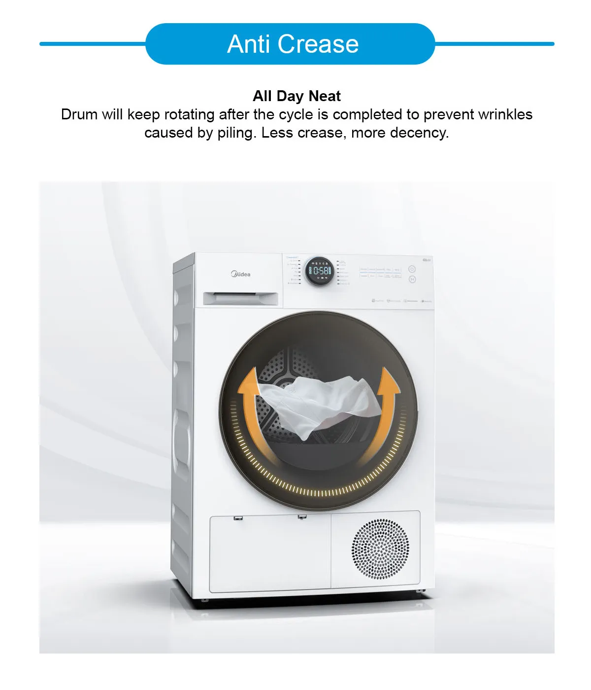 MIDEA MD200H80W | MD200H80WT 8KG WHITE / DARK GREY FRONT LOAD HEAT PUMP ...