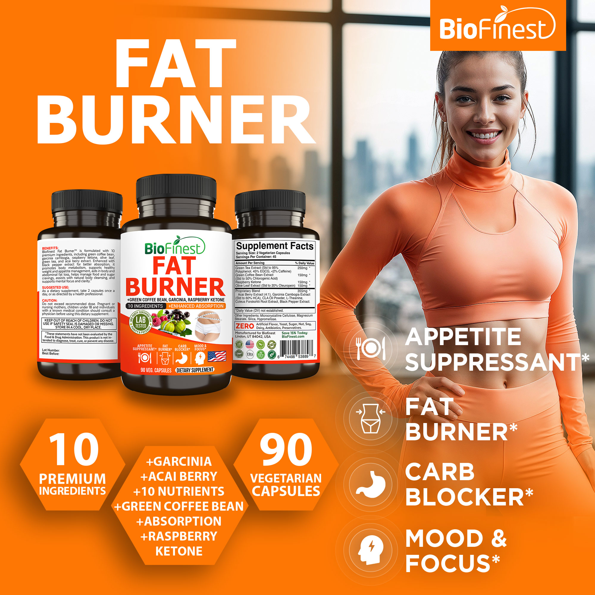 Biofinest Fat Burner Supplement - Morning Night Weight Loss Slimming ...
