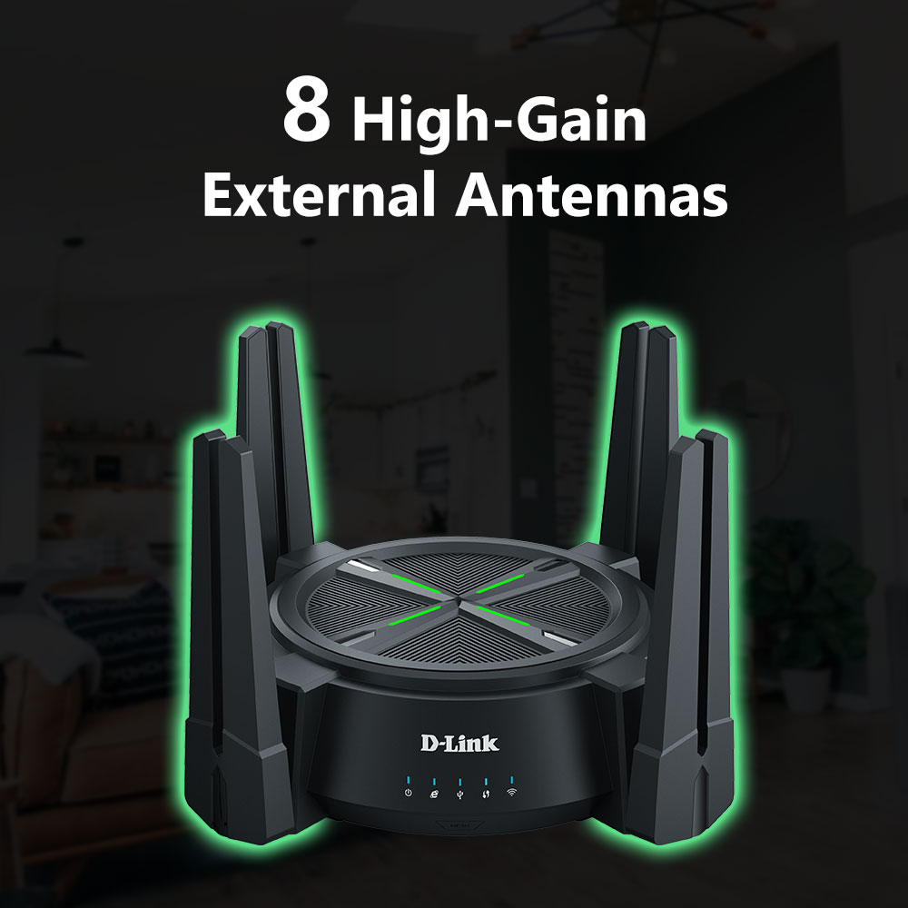 D-Link DIR-X6080Z AX6000 Wi-Fi 6 Gigabit | 8 High Gain Antenna Mesh ...