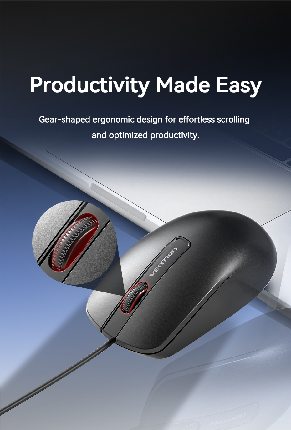 Vention High Performance Wired USB Mouse Optical Sensor 1200 DPI With ...