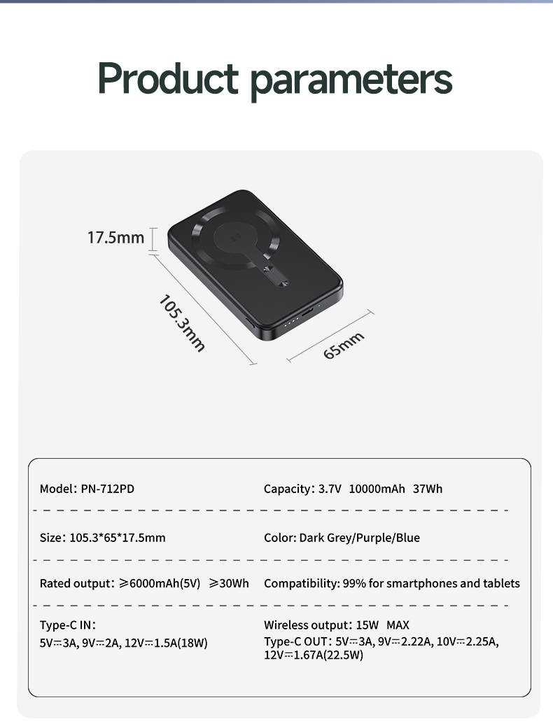 PINENG Powerbank Fast Charging/ 22.5W With Built-in Cable(Fruit/Type C ...