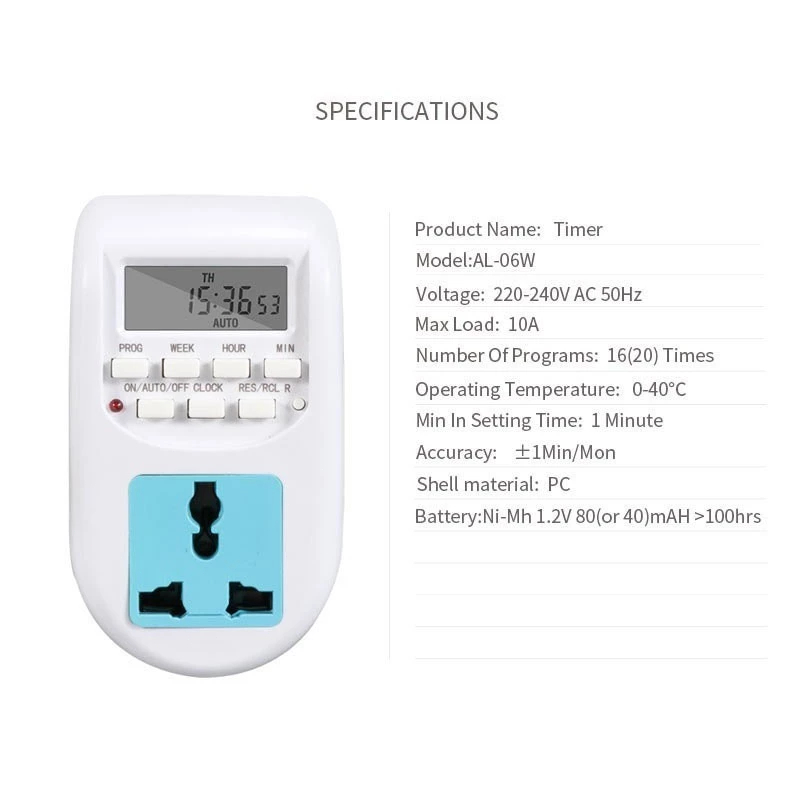SG Ready Stock Digital Timer Plug Socket PC material Effective flame ...
