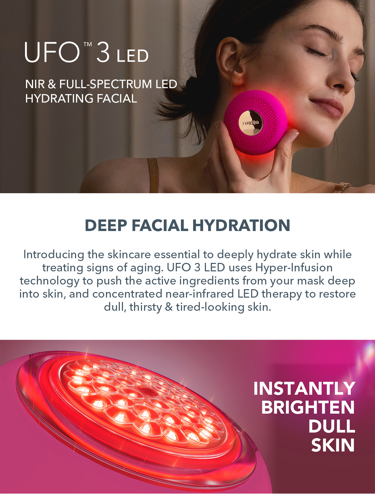 FOREO UFO 3 LED 4-in-1 Face Mask Skincare Device - Face Moisturiser ...