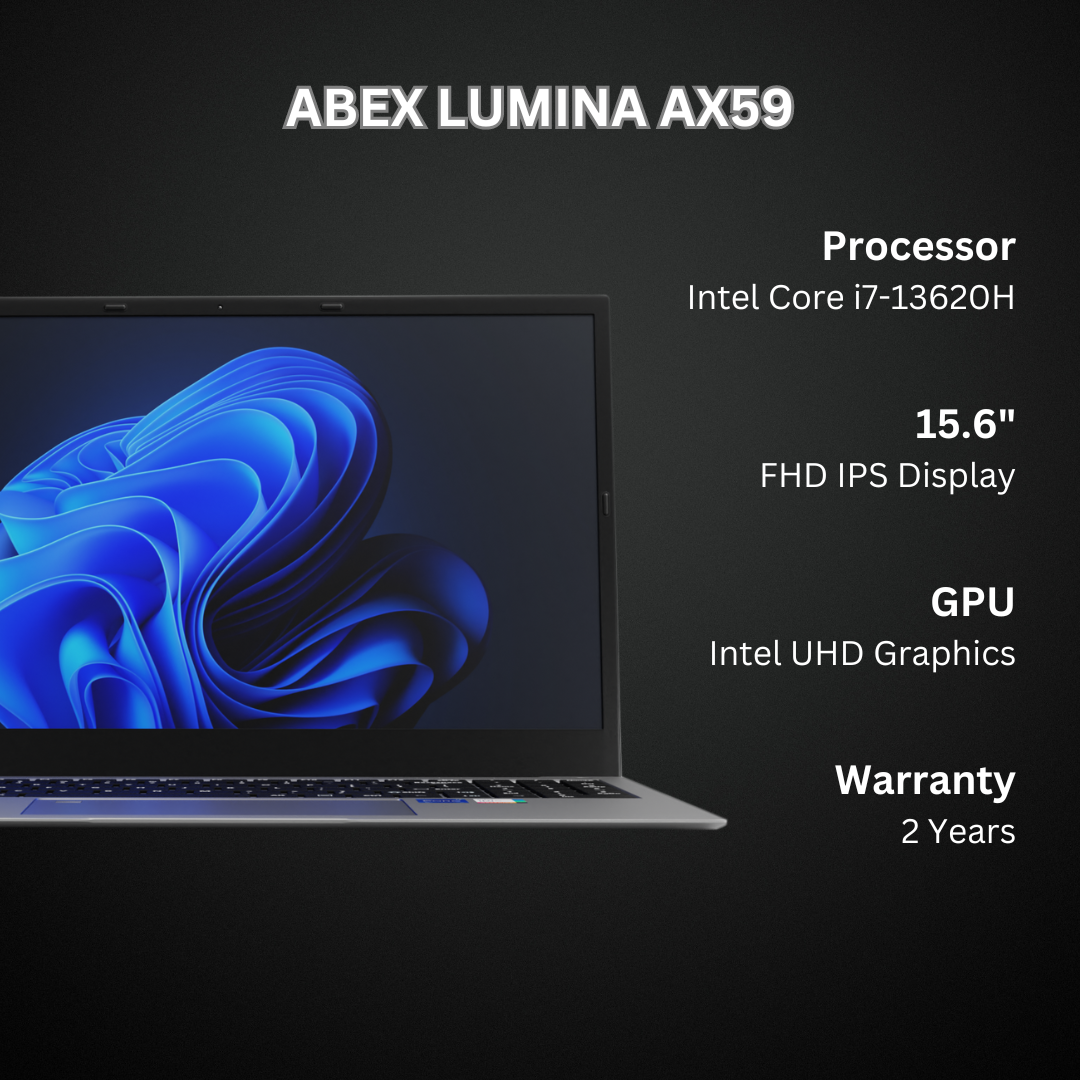 ABEX LUMINA AX59 / i7-13620H / Slim & Lightweight 15" FHD Laptop / 32GB ...