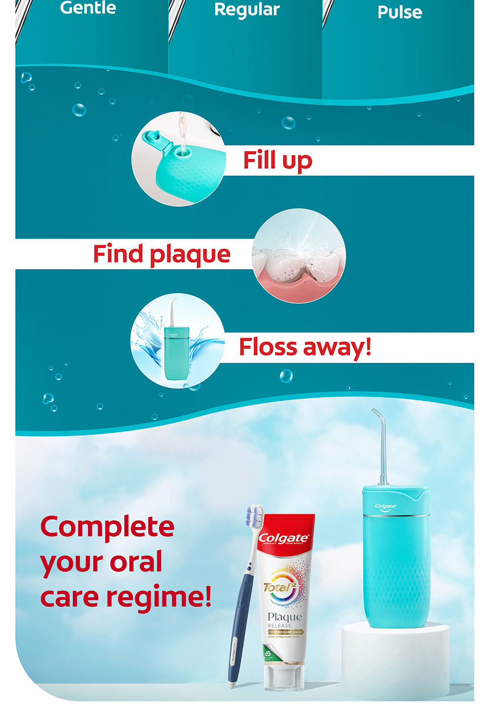 Colgate Blast Portable Water Flosser Rechargeable, Water Resistant ...