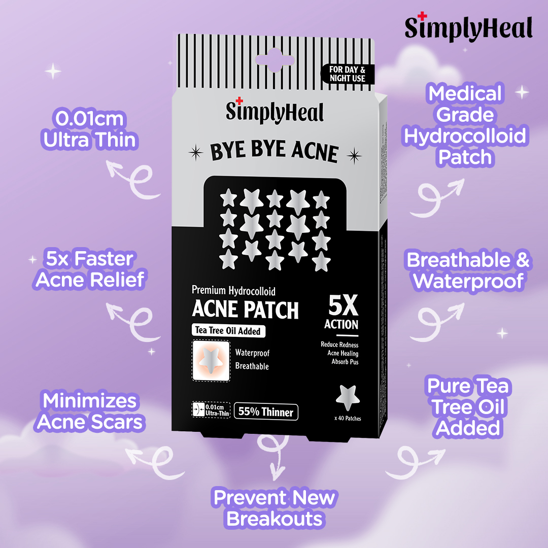 SIMPLYHEAL Stargazing Hologram Premium Hydrocolloid Acne Patch (For Day & Night & 0.01cm Ultra ...