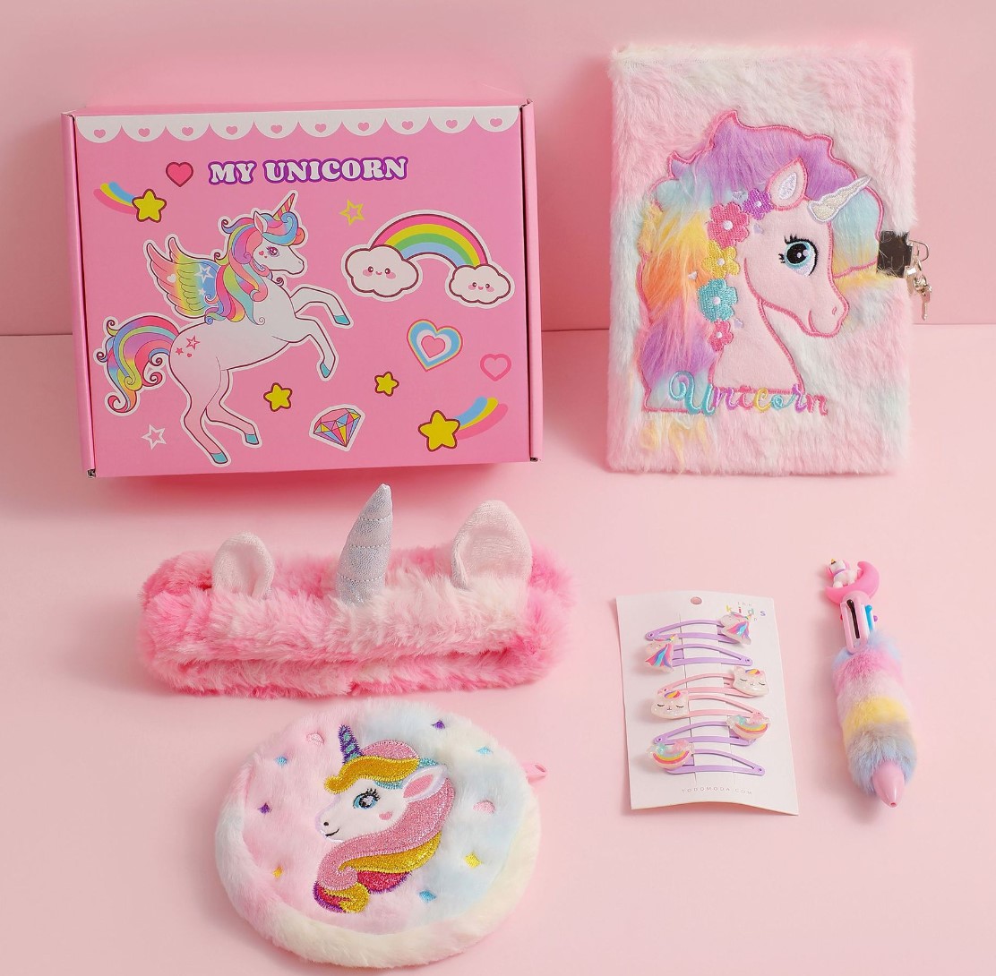 Unicorn Mermaid Diary With Lock For Girls Notebook Gift Set for ...