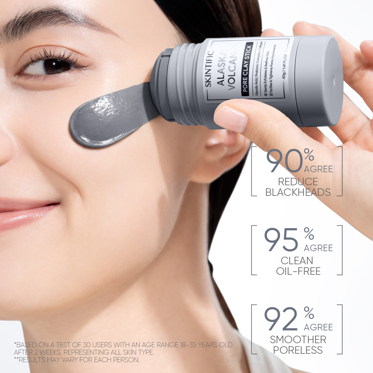 SKINTIFIC Alaska Volcano Pore Clay Stick Mask - Reduce Blackheads ...