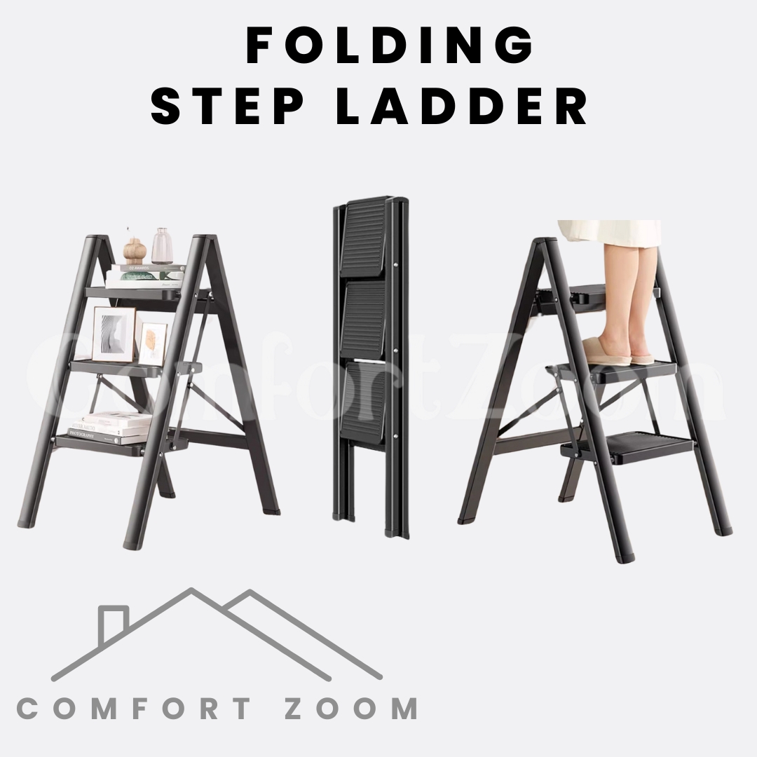 Step Ladder / Closet Step Stool Ladder with Anti-Slip Wide Pedals ...