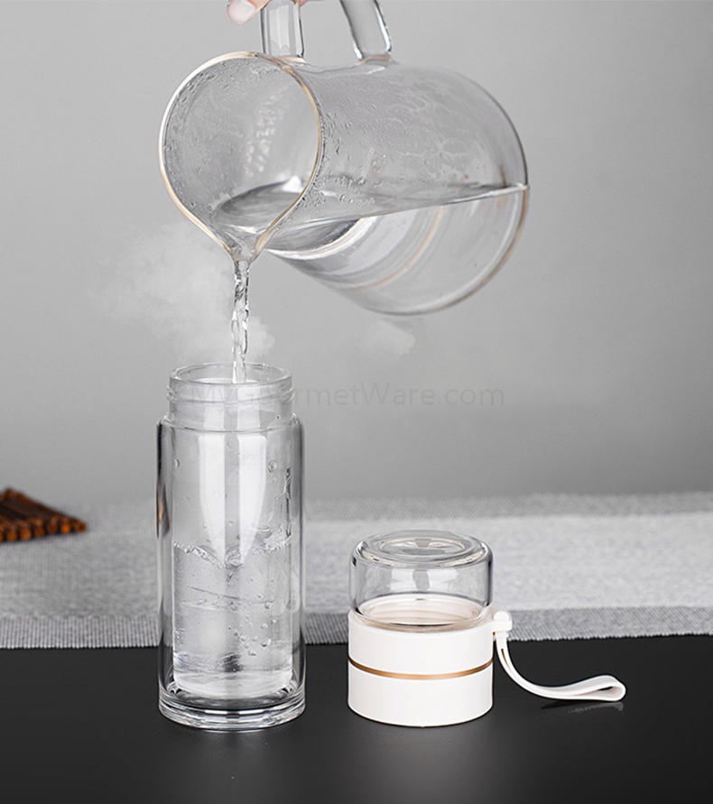 [SG STOCK] Double Glass Wall Tea Infuser Cold Brew Coffee Strainer Fruit Tea Glass Bottle | XL ...