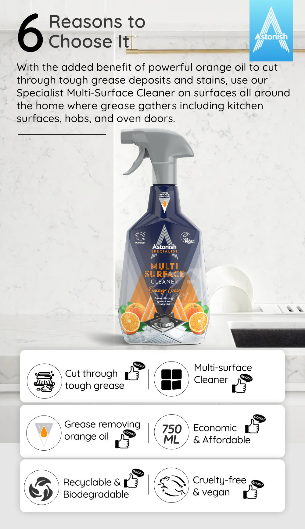 Astonish Specialist C6790 Multi-Surface Cleaner Orange Grove 750ml | Shopee Singapore