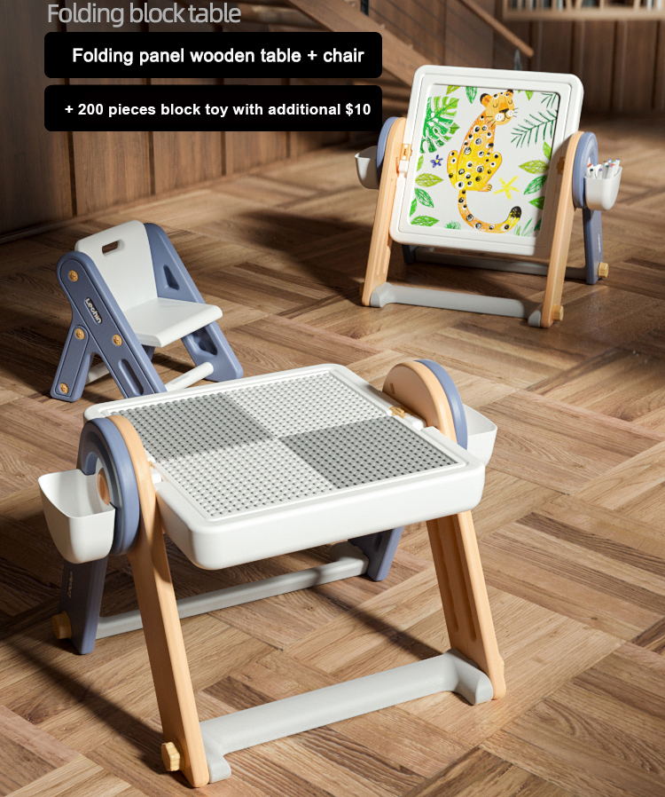 SG STOCK - 6 in 1 Multi-functional Toodles Kids Block Table And Chair ...