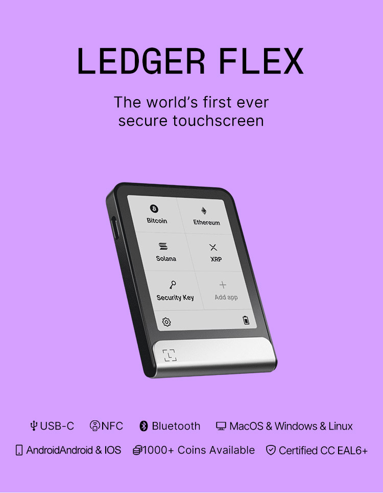 [Official Authorized Retailer] Ledger Flex Touchscreen Crypto Hardware ...