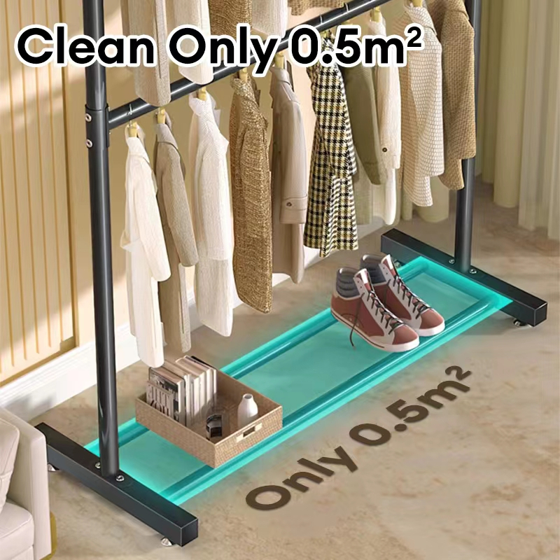 Single/Double-Pole Clothes Hanging Rack Steel Pipe Clothes Rack Drying ...