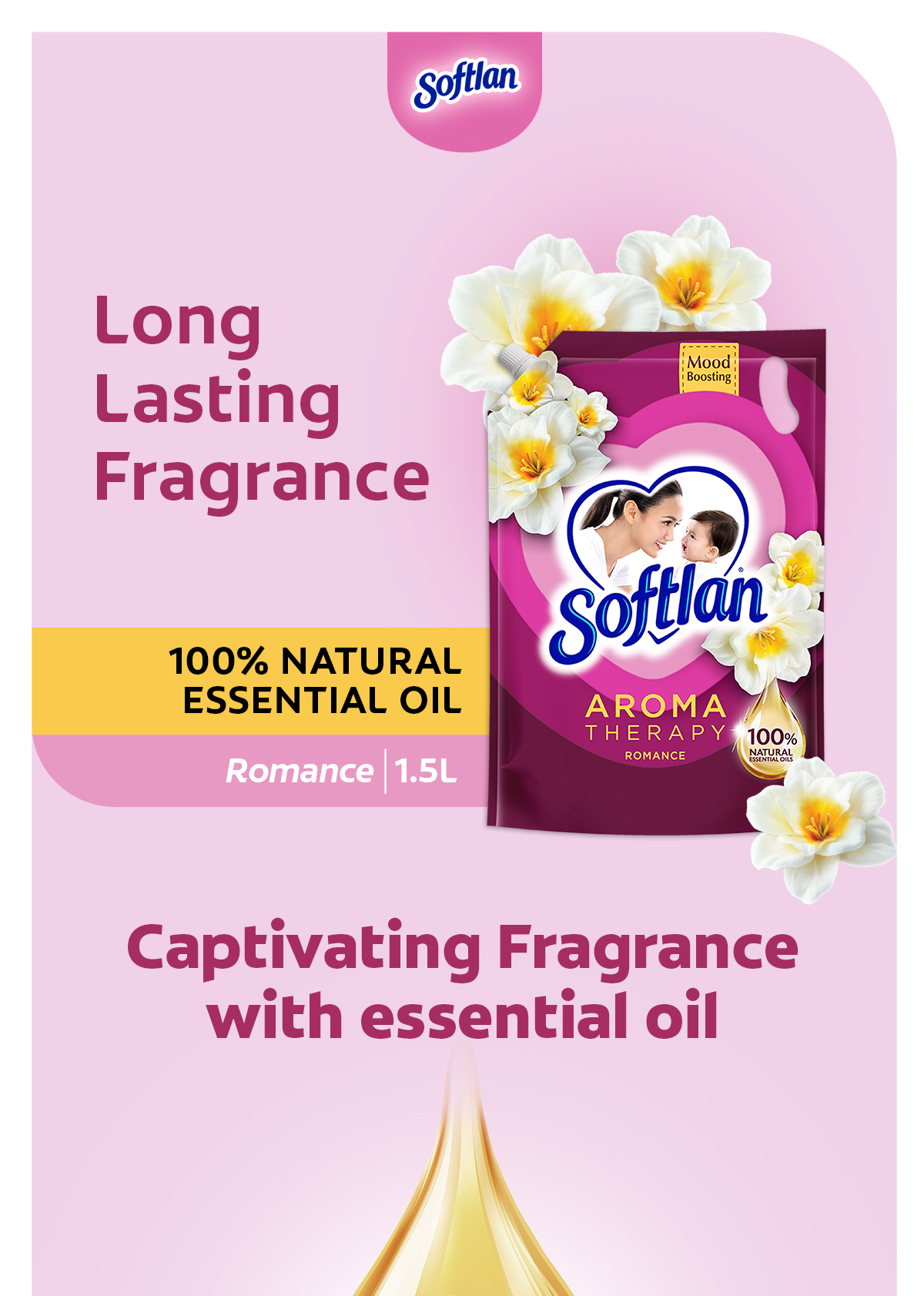 [Bundle of 3 Value Deal] Softlan Aroma Therapy Romance (Pink) Fabric ...