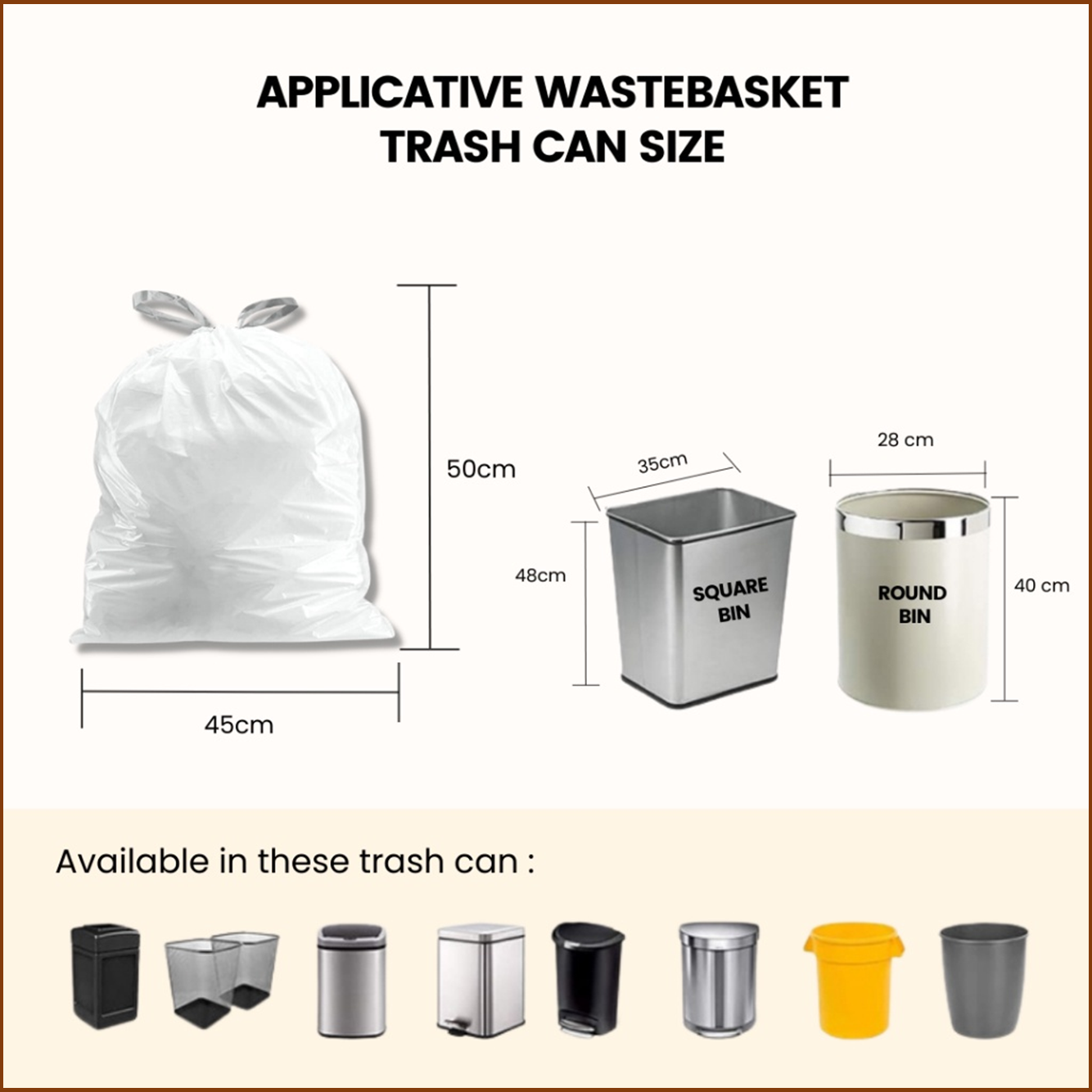 Drawstring Garbage Bag Trash Bag Rubbish Bag Plastic Dustbin Liner ...