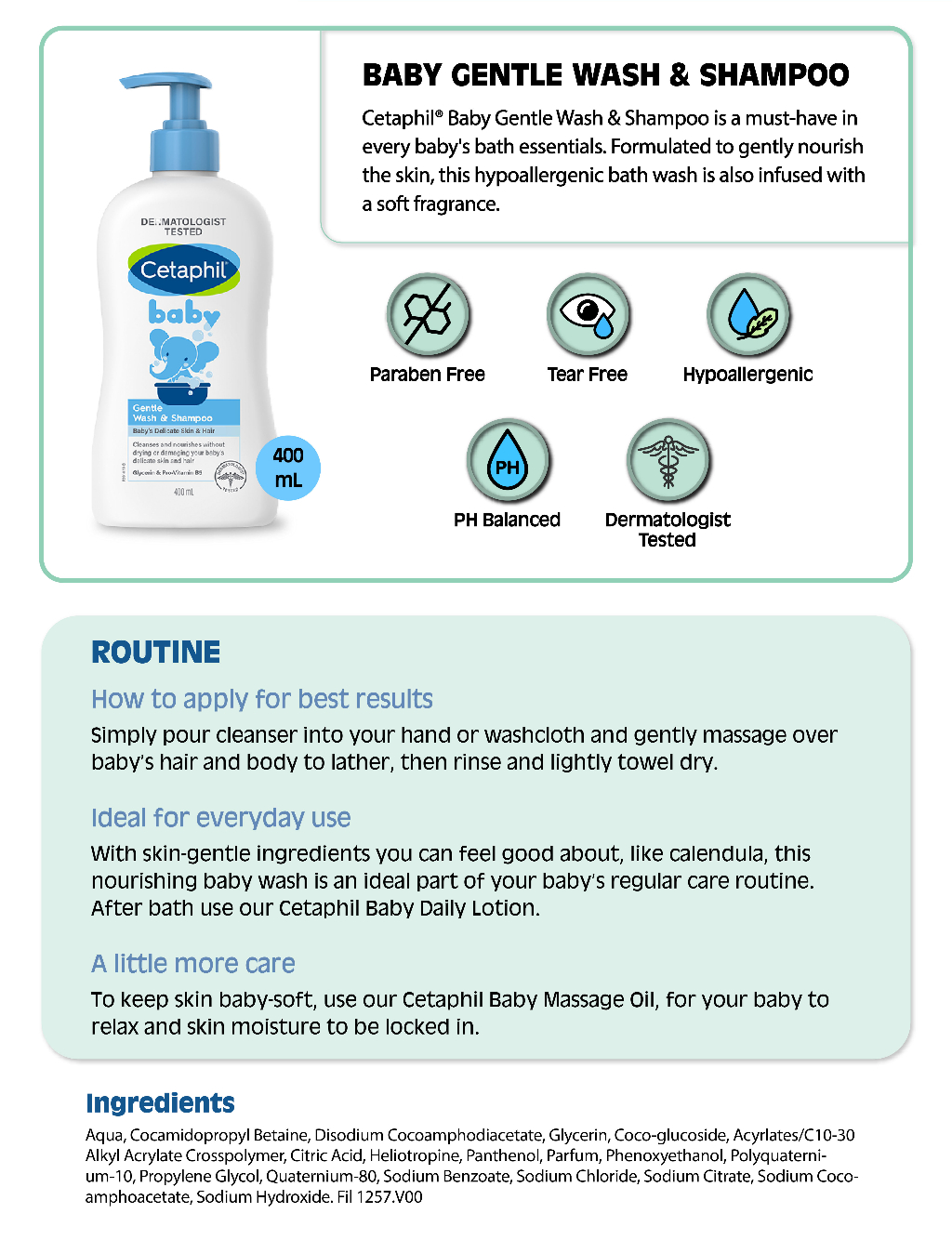 [Bundle of 3] Cetaphil Baby Gentle Wash and Shampoo with Shea Butter ...