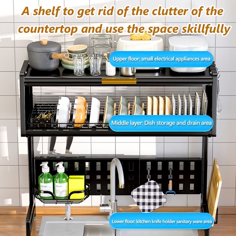 Luxe Kitchen Sink Shelf Dish Drying Rack Kitchen Storage Rack Dish ...