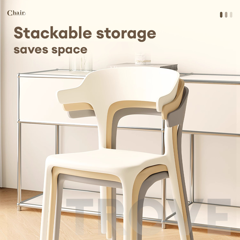 Nordic Plastic Chair Dining Chair with Comfort Arm Rest & Back Rest ...