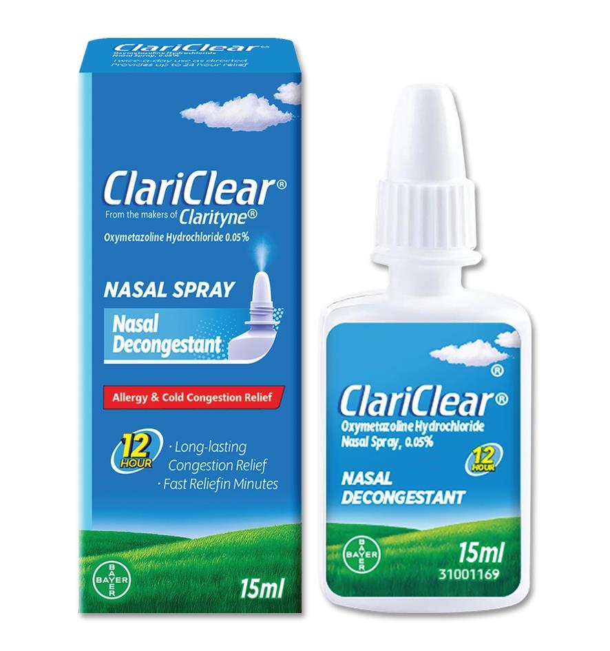 ClariClear Fast Acting 12 hours Nasal Decongestant Spray 15ml (exp: Jan ...