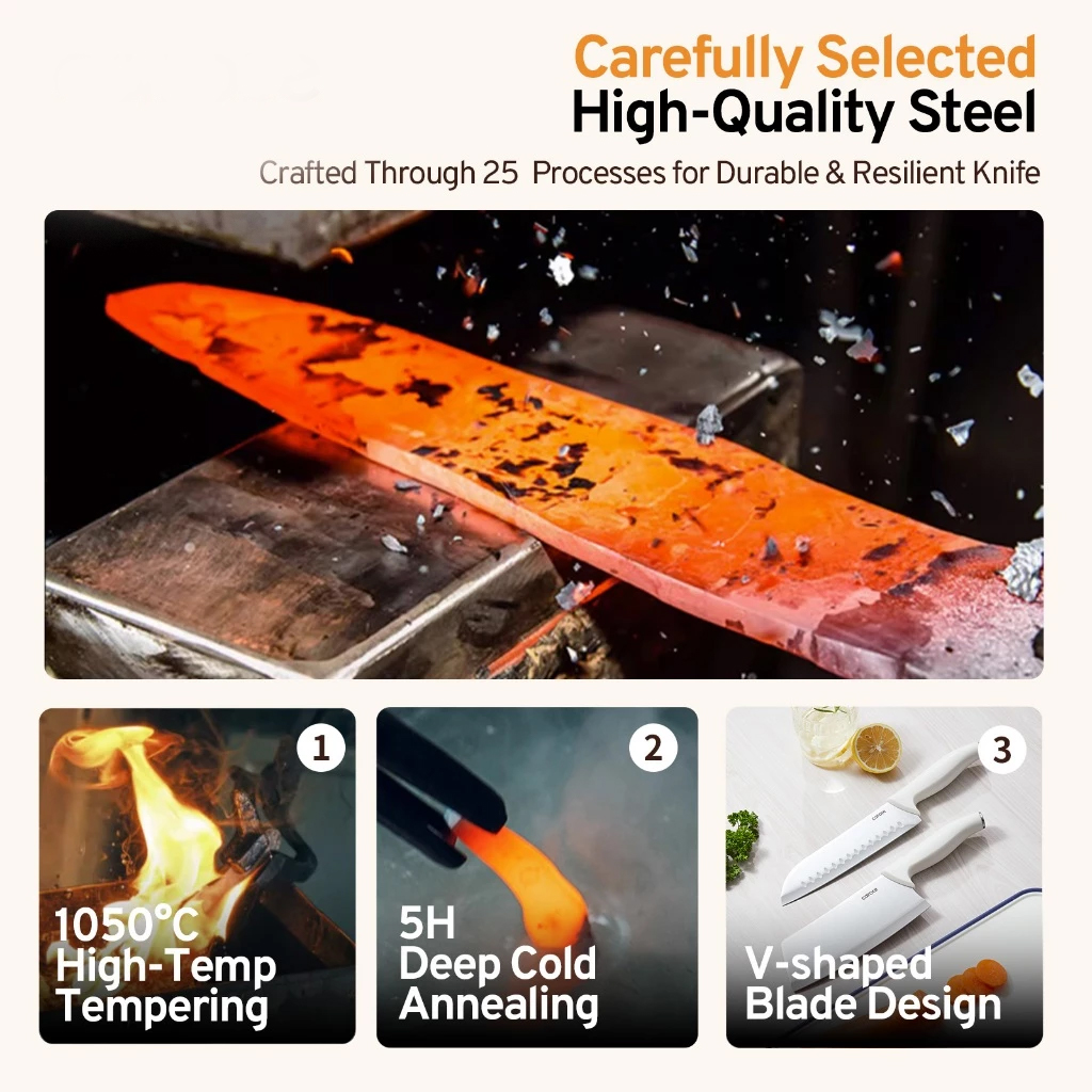 【HM】SG Kitchen Knife Set 5 Pieces Kitchen Knife/Chef Knife/Santoku ...