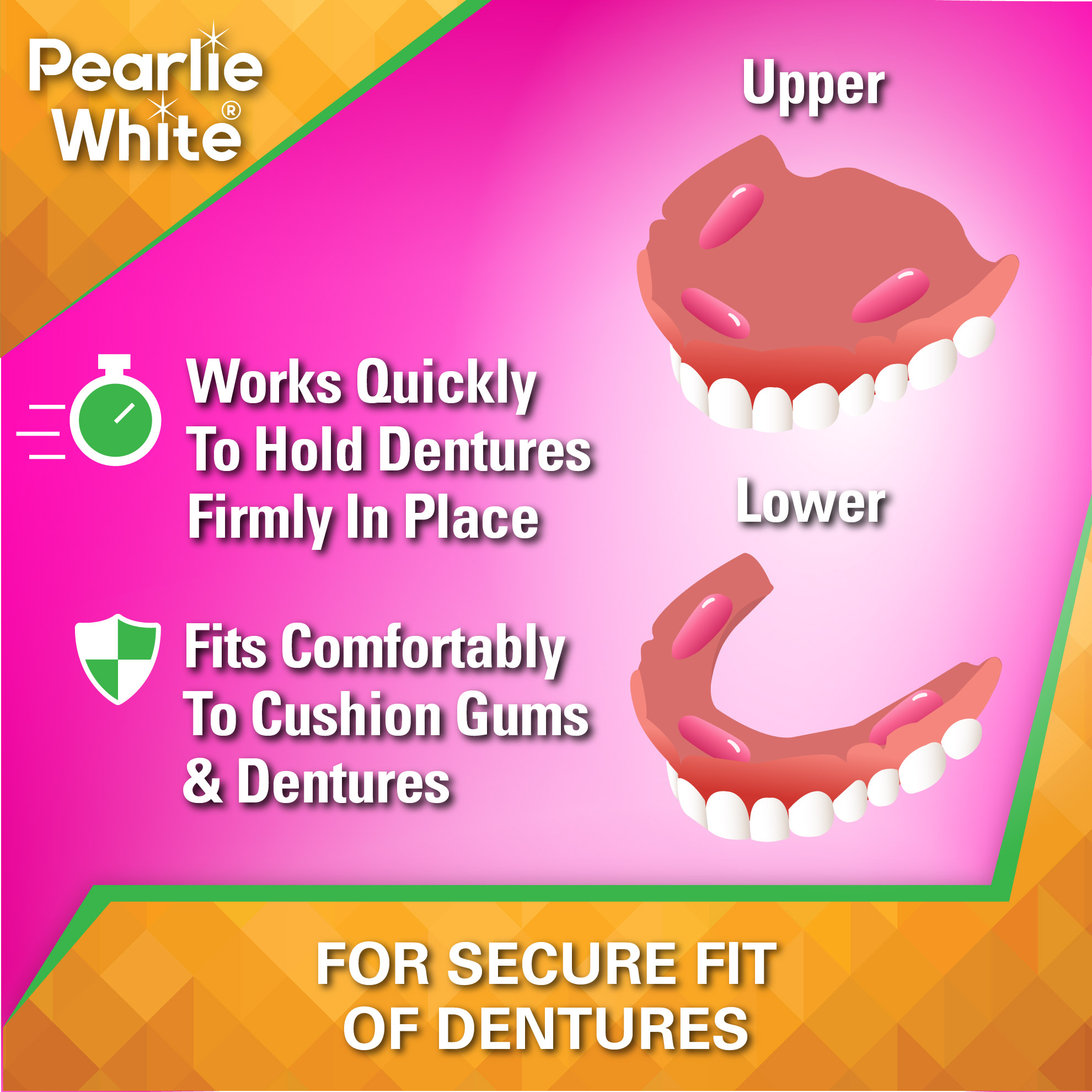 [Bundle of 2] Pearlie White DentureFit Denture Adhesive Cream 40g ...