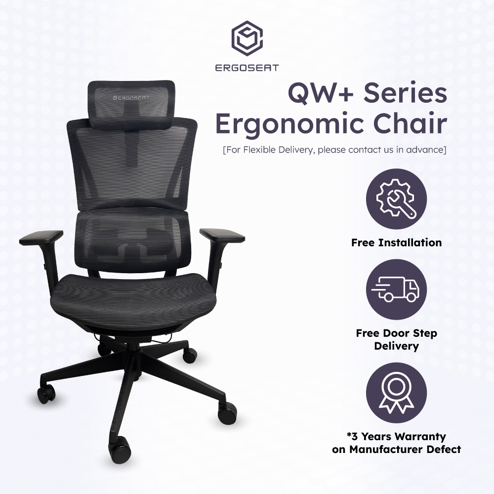 Ergoseat QW+ Series Ergonomic Office Chair Adjustable Lumbar Support ...
